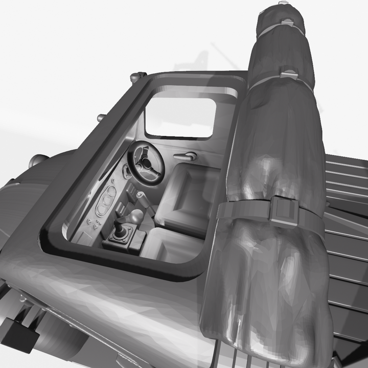 3D Printable Tatra 82 truck (6x6) with 20mm machine gun vz.36 (Oerlikon ...