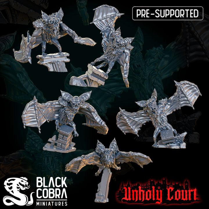 3D Printable Giant Bats - Unholy Court by BlackCobraMiniatures