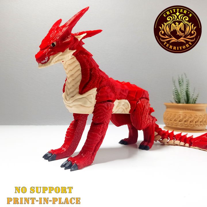 3D Printable FLEXI DRAKE DRAGON | PRINT IN PLACE | NO SUPPORT by ...