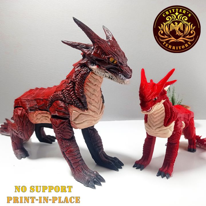 3D Printable FLEXI DRAKE DRAGON | PRINT IN PLACE | NO SUPPORT by ...