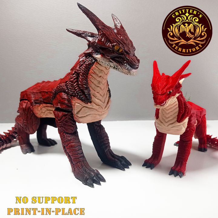3D Printable FLEXI DRAKE DRAGON | PRINT IN PLACE | NO SUPPORT by ...