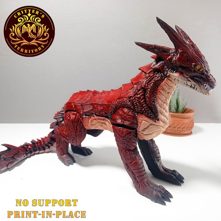3D Printable FLEXI DRAKE DRAGON | PRINT IN PLACE | NO SUPPORT by ...