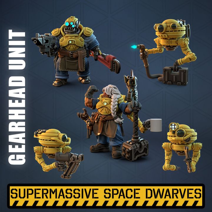 3D Printable Supermassive Space Dwarves: Gearhead Unit by Treadhead Rad