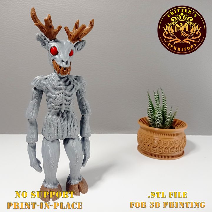 3D Printable FLEXI WENDIGO HALLOWEEN SPECIAL | PRINT IN PLACE | NO ...