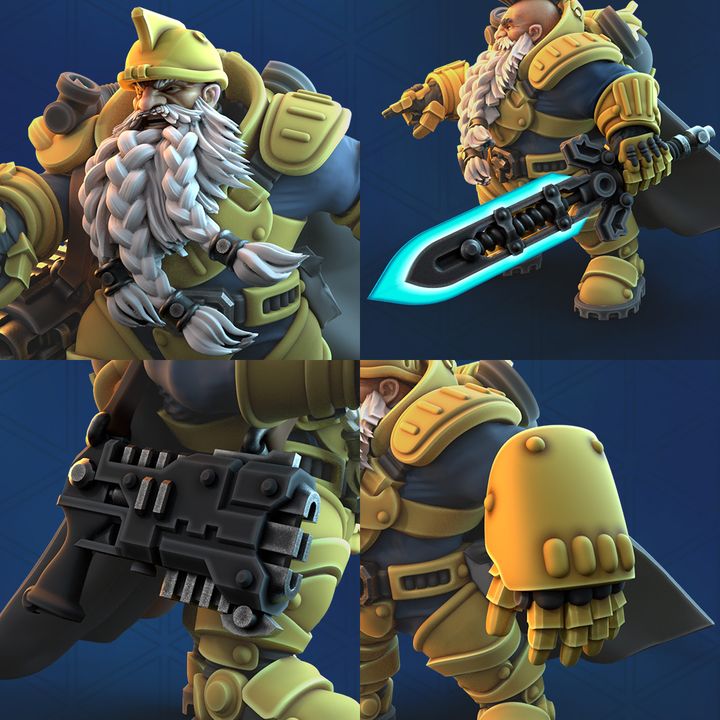 3D Printable Supermassive Space Dwarves: Warden by Treadhead Rad