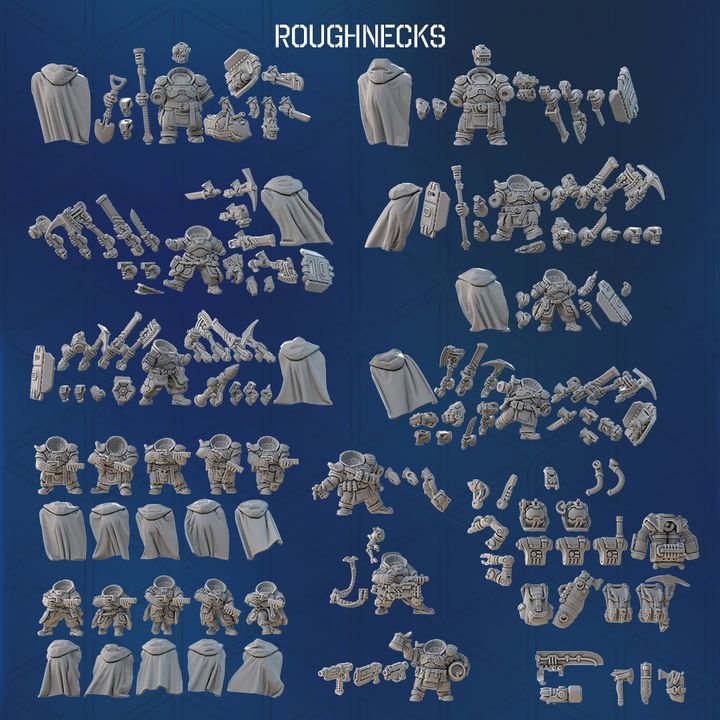 3D Printable Supermassive Space Dwarves Kickstarter Bundle by Treadhead Rad