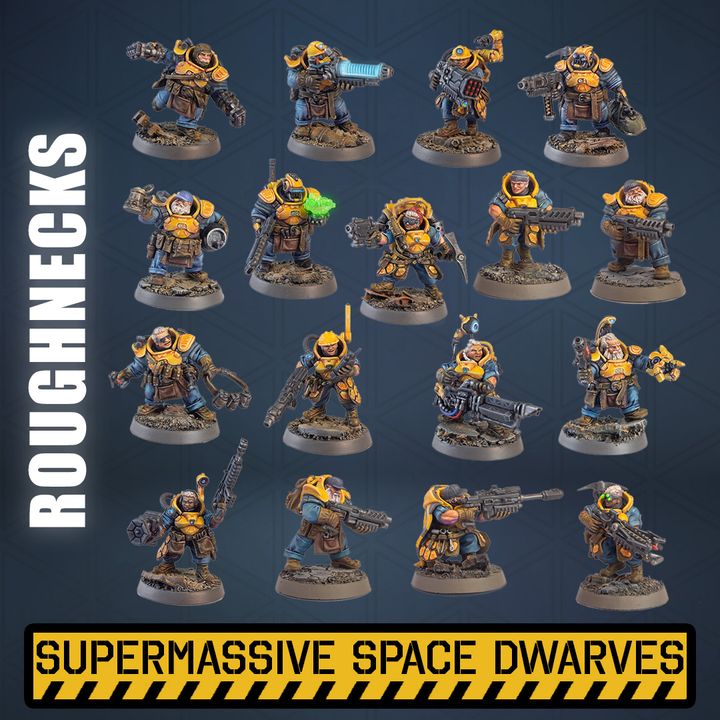 3D Printable Supermassive Space Dwarves Kickstarter Bundle by Treadhead Rad