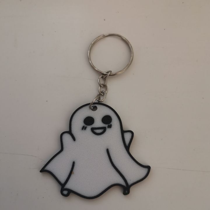 3D Printable Cute ghost multicolor keychain by BT3D&DeusCat