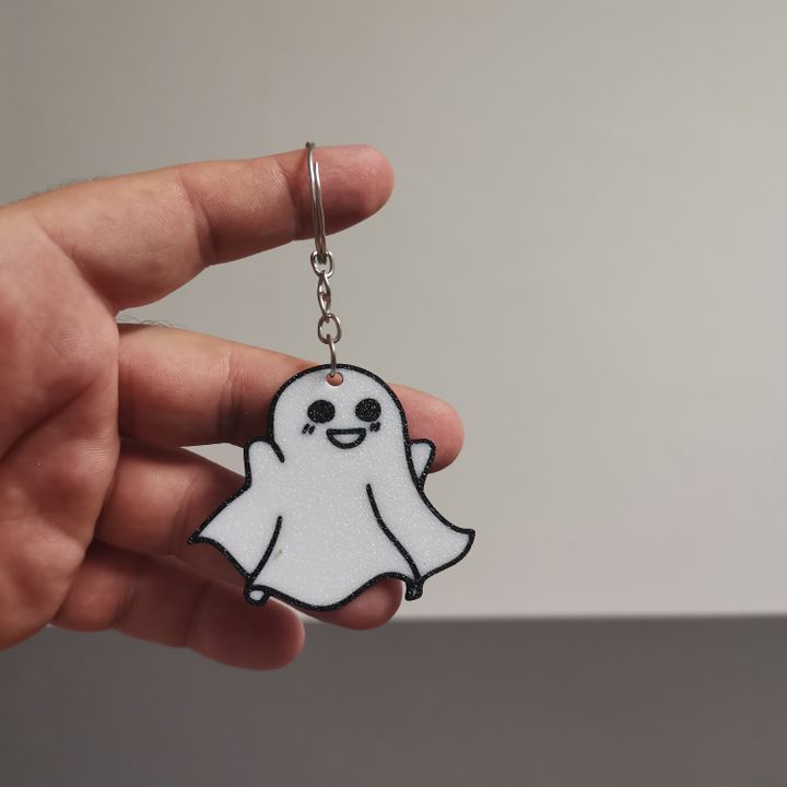 3D Printable Cute ghost multicolor keychain by BT3D&DeusCat