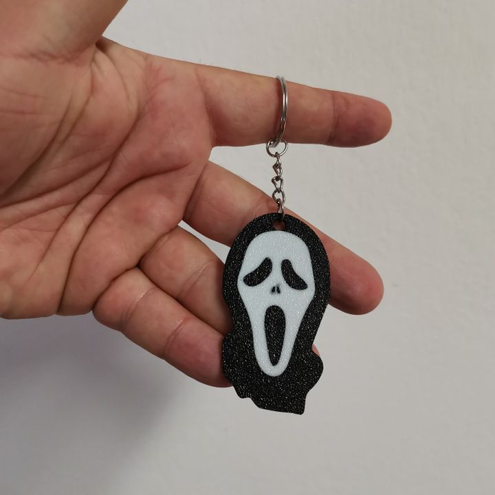 3D Printable Scream multicolor keychain by BT3D&DeusCat