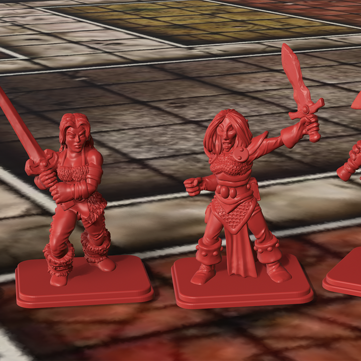 3D Printable Female Barbarian by Frank Turfler