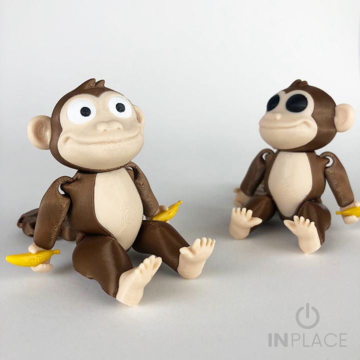 3D Printable Cute Monkey Articulated by Inplace