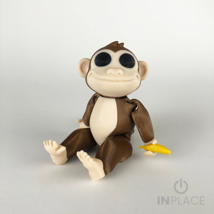 3D Printable Cute Monkey Articulated by Inplace