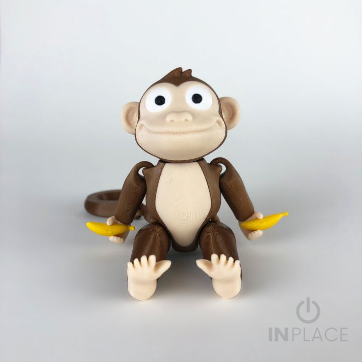 3D Printable Cute Monkey Articulated by Inplace