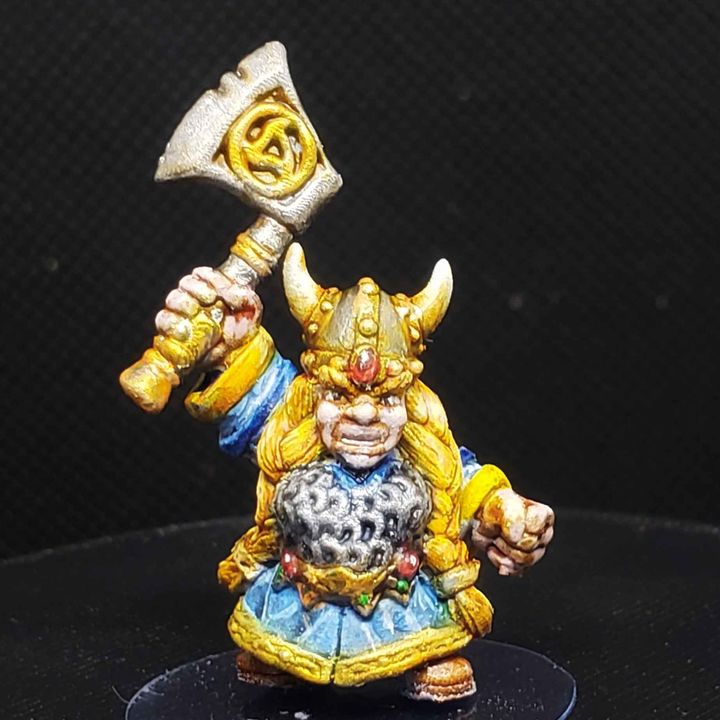 3D Printable Female Dwarf Hero by Frank Turfler