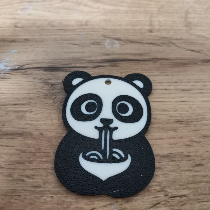 3D Printable Cute Panda keychain by BT3D&DeusCat