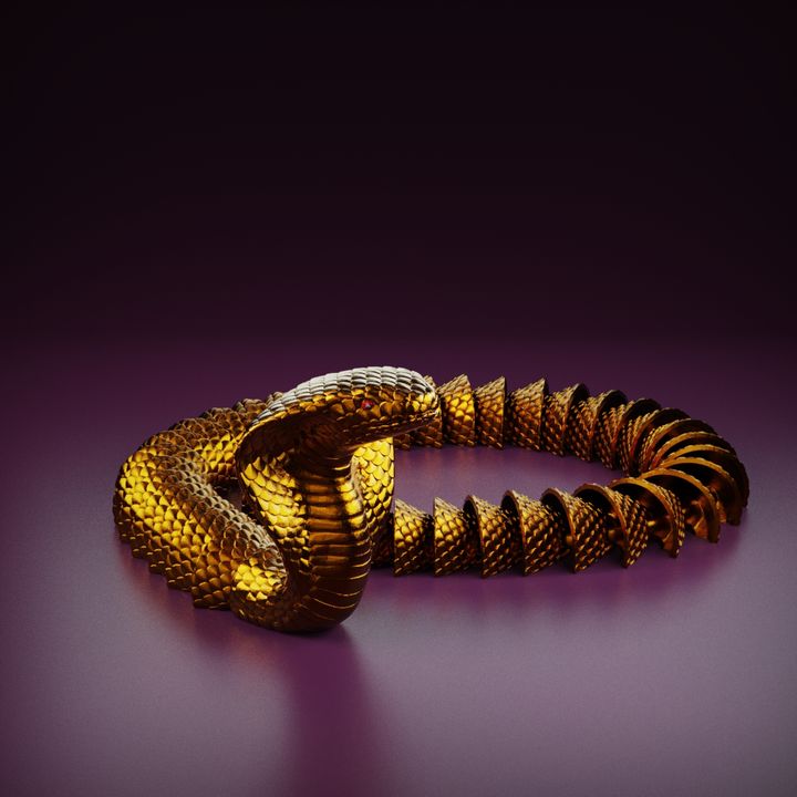 3D Printable Articulated Flexi Cobra - print-in-place 3D print model by ...