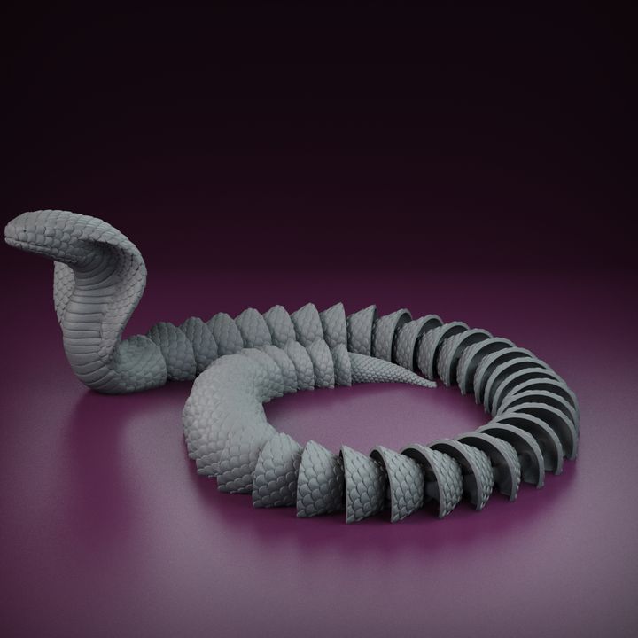 3D Printable Articulated Flexi Cobra - print-in-place 3D print model by ...