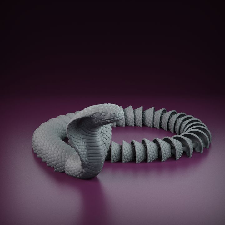 3D Printable Articulated Flexi Cobra - print-in-place 3D print model by ...