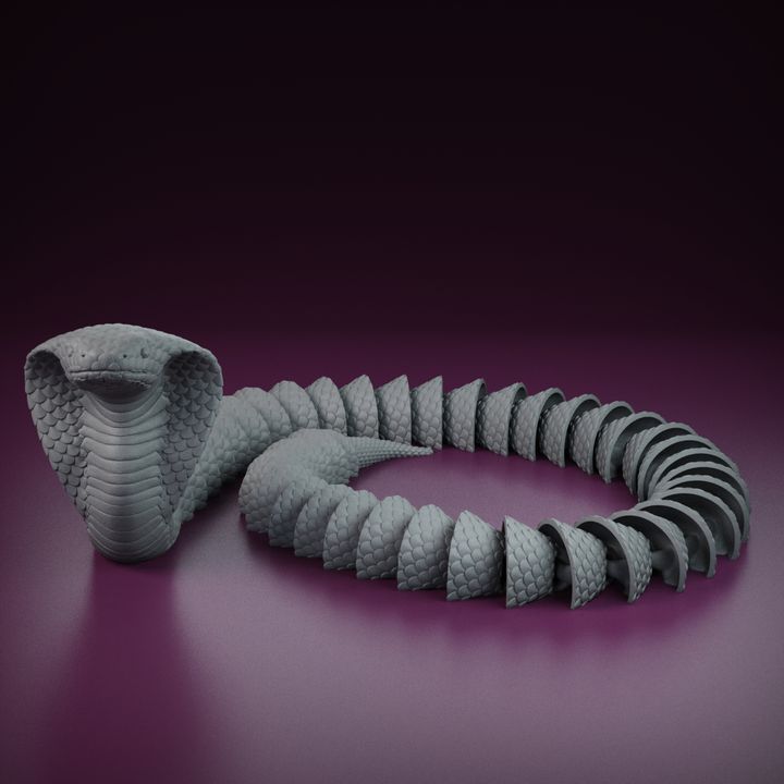 3D Printable Articulated Flexi Cobra - print-in-place 3D print model by ...