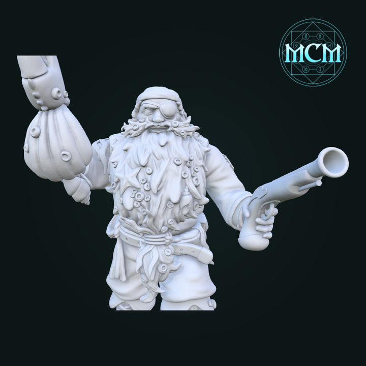 3D Printable Grog Barnaclebeard, Cursed Dwarf Swashbuckler by Magic ...