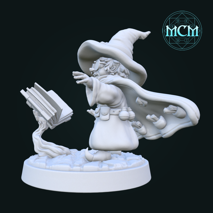 3D Printable Gnorbit, Scholarly Gnome Wizard by Magic Circle Miniatures