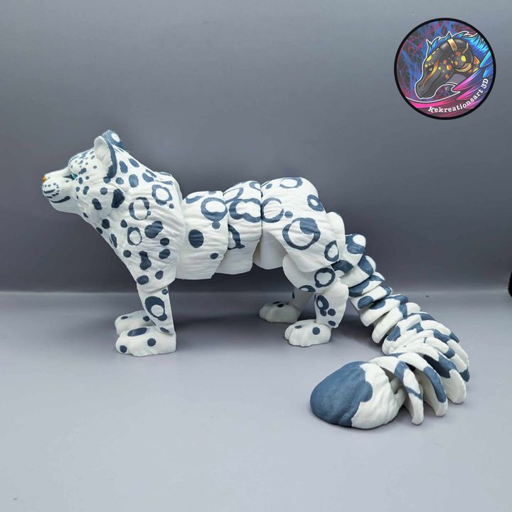 3D Printable Flexi Snow Leopard by Kirsten M