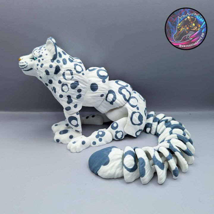 3D Printable Flexi Snow Leopard by Kirsten M