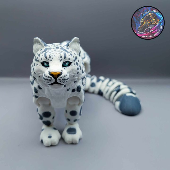 3D Printable Flexi Snow Leopard by Kirsten M