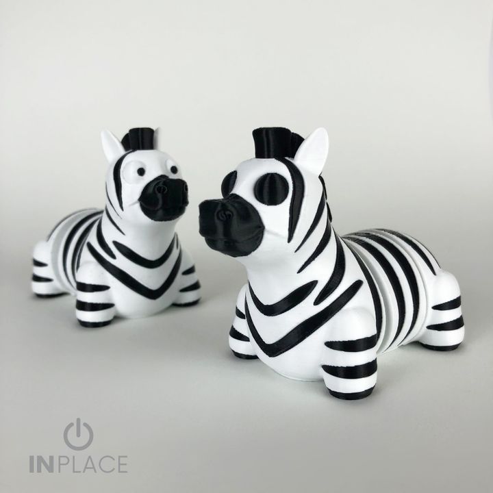 3D Printable Cute Zebra Articulated by Inplace