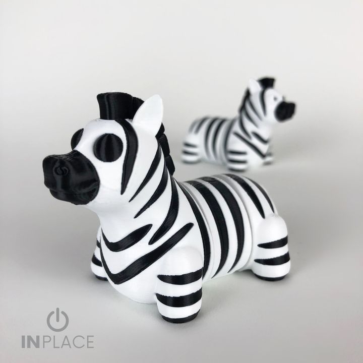 3D Printable Cute Zebra Articulated by Inplace