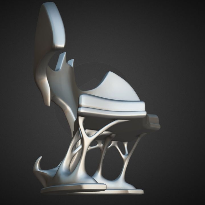 3D Printable dolhouse Bat chair beautiful decor goth design by david martin