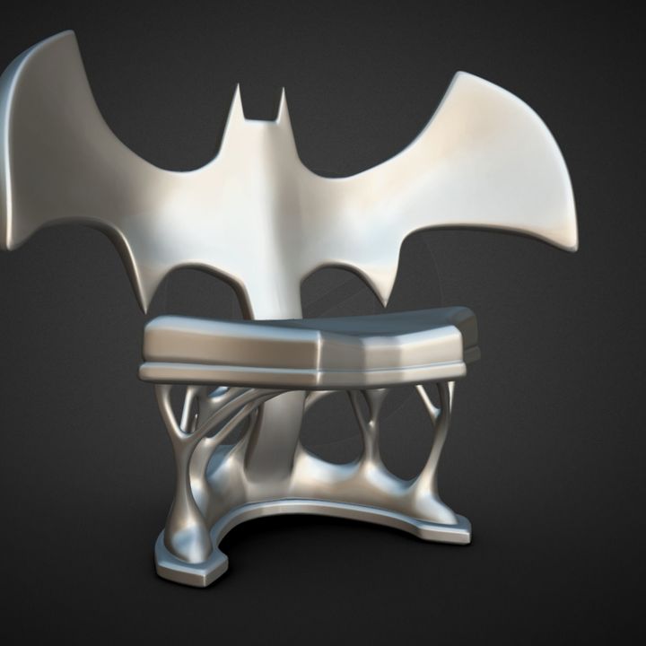 3D Printable dolhouse Bat chair beautiful decor goth design by david martin