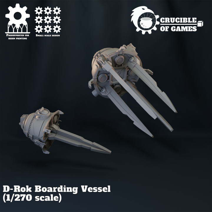 3D Printable D-Rok Boarding Vessel by Crucible of Games