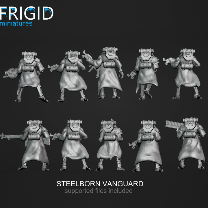 3D Printable Steelborn Vanguard by Frigid Miniatures