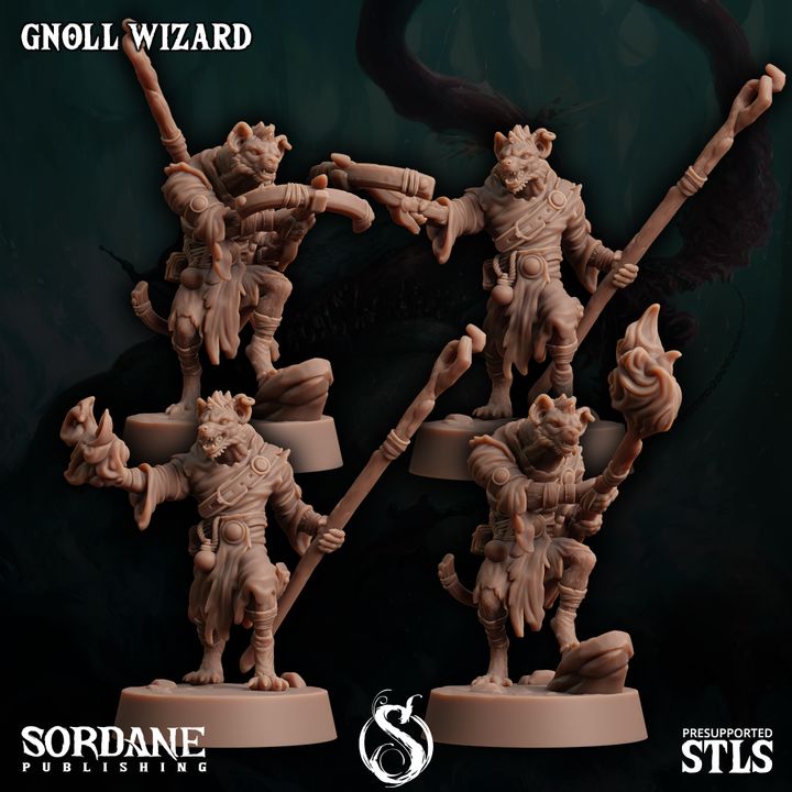 3D Printable Gnoll Wizard by Sordane Publishing