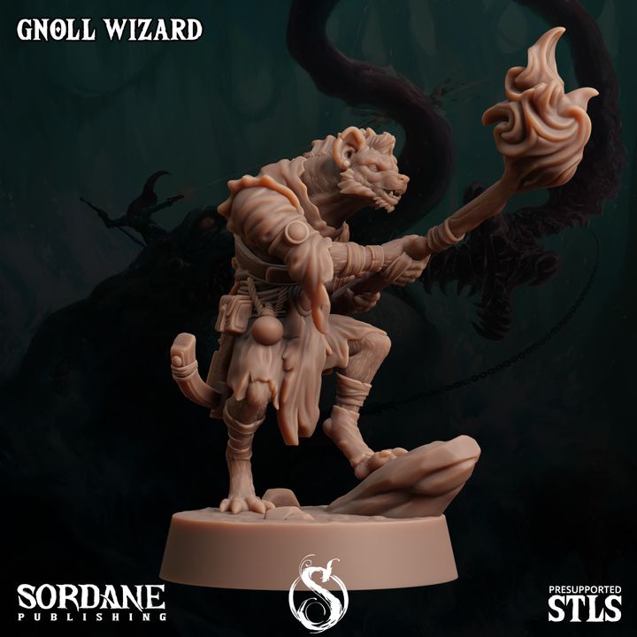 3D Printable Gnoll Wizard by Sordane Publishing