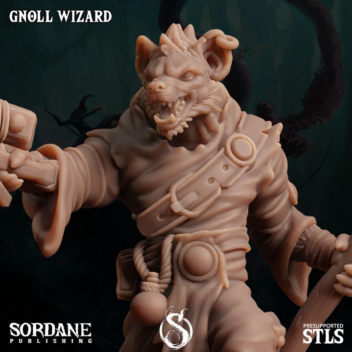 3D Printable Gnoll Wizard by Sordane Publishing