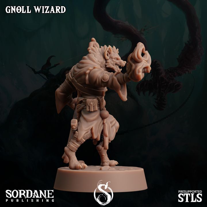 3D Printable Gnoll Wizard by Sordane Publishing