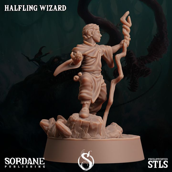3D Printable Halfling Wizard by Sordane Publishing