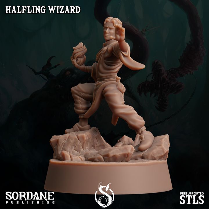 3D Printable Halfling Wizard by Sordane Publishing
