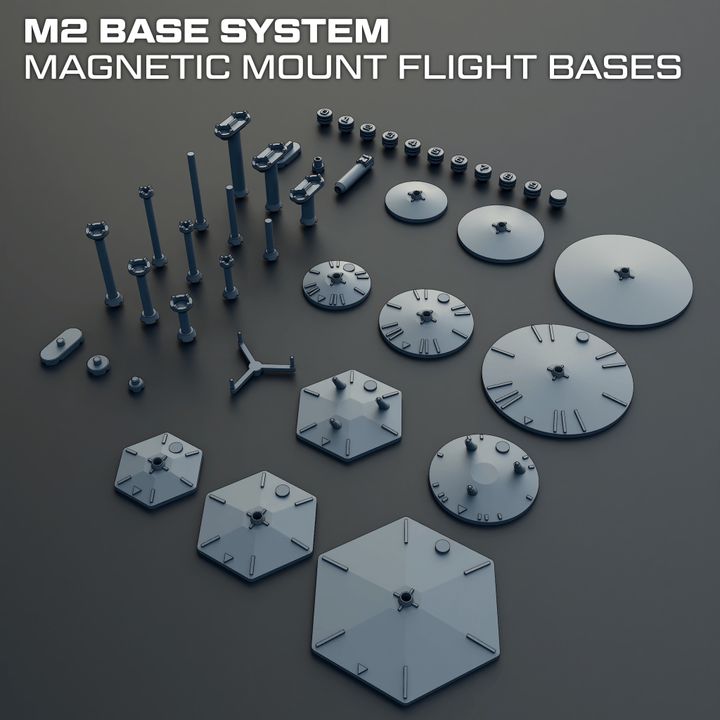 3D Printable M2 Base System - Modular Flight Stands for Tabletop Combat ...