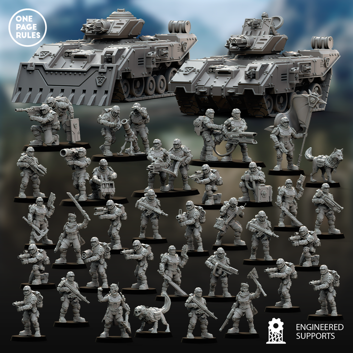 3D Printable Human Defense Force (HDF) - Release #1 by One Page Rules