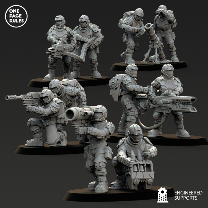 3D Printable Human Defense Force (HDF) - Release #1 by One Page Rules