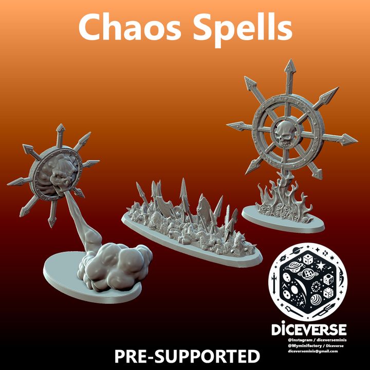 3D Printable Chaos Spells Pack by Diceverse