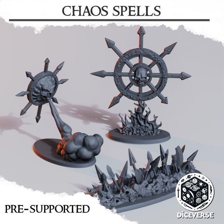 3D Printable Chaos Spells Pack by Diceverse