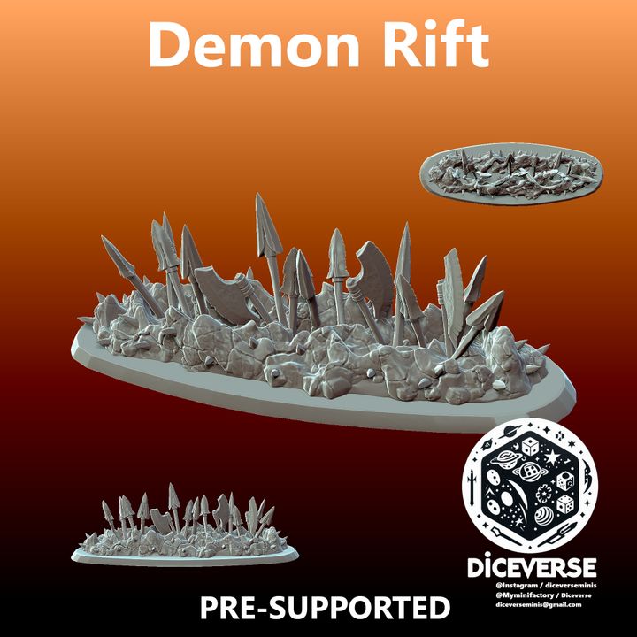 3D Printable Chaos Spell: Demonrift by Diceverse