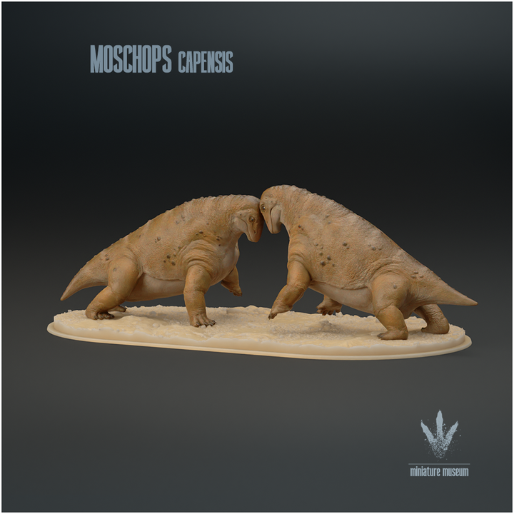 3D Printable Moschops capensis : Fighting by Miniature Museum
