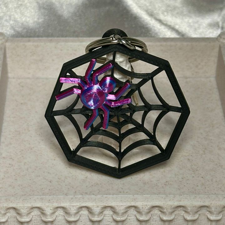 3D Printable Spiderweb Keychain and Earrings by Rye Moore