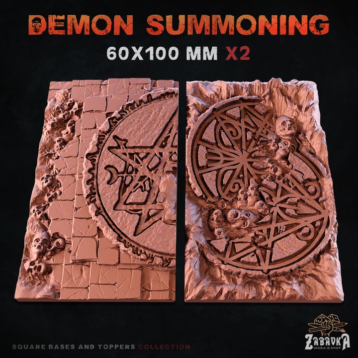 3D Printable Demon Summoning [Square] - Bases and Toppers (Full Set) by ...